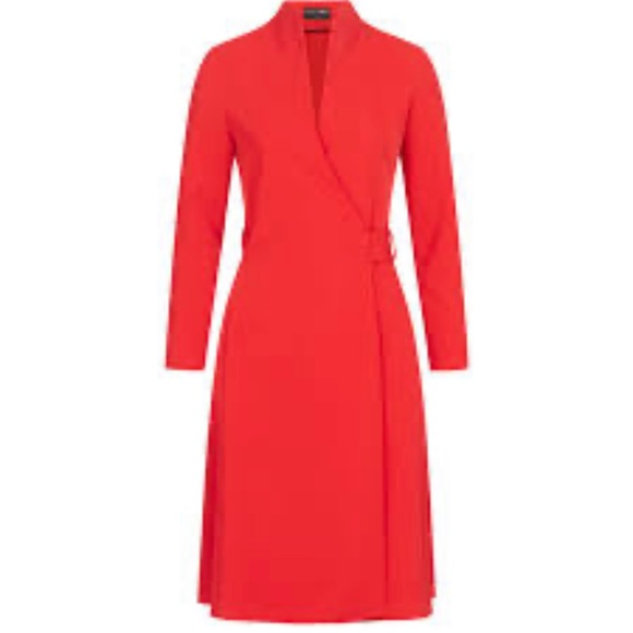 STYLEME | Jackets & Coats | Red Ankle Coat V Neck Collarless Wgold ...